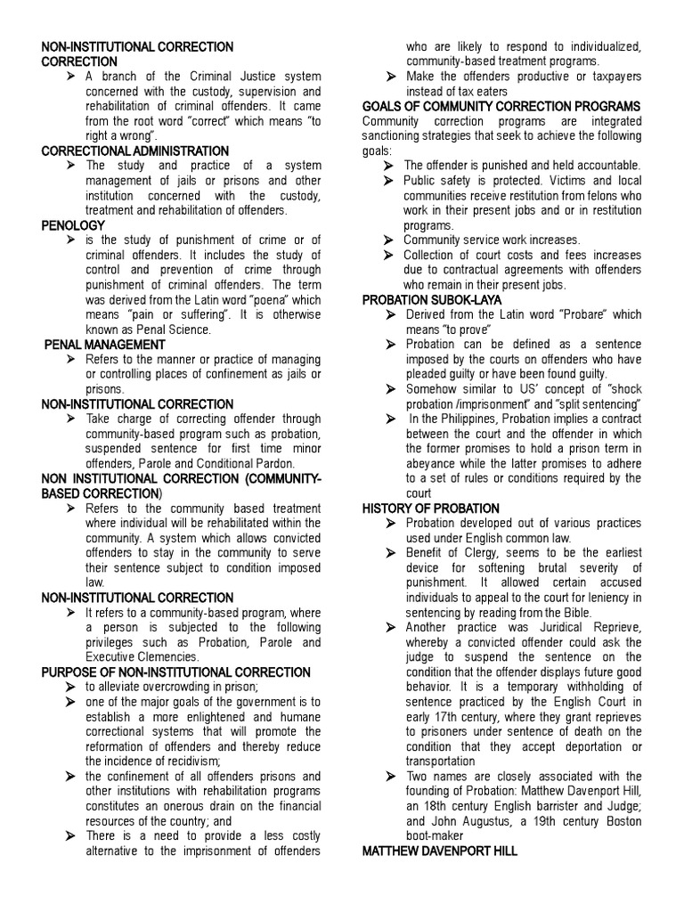 Non Institutional Correction Reviewer | PDF Non Institutional Correction Reviewer | PDF