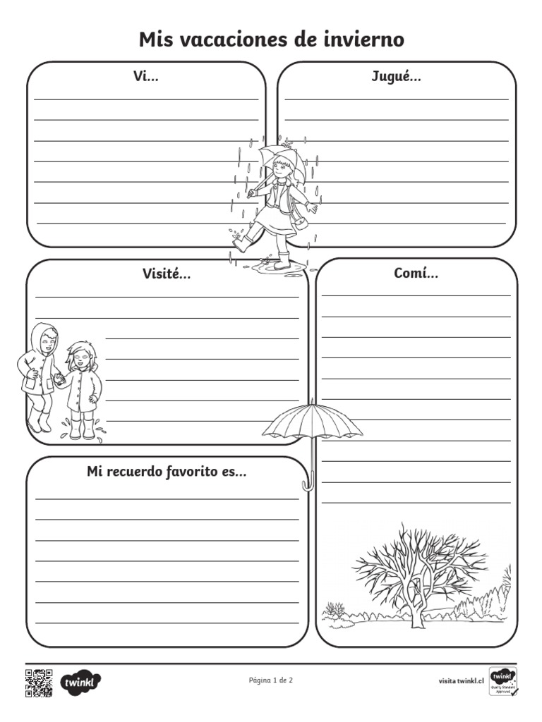 Ficha de Mis Vacaciones de Invierno | PDF