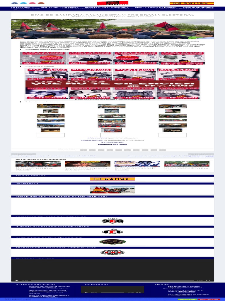 Días de Campaña Falangista y Programa Electoral | PDF
