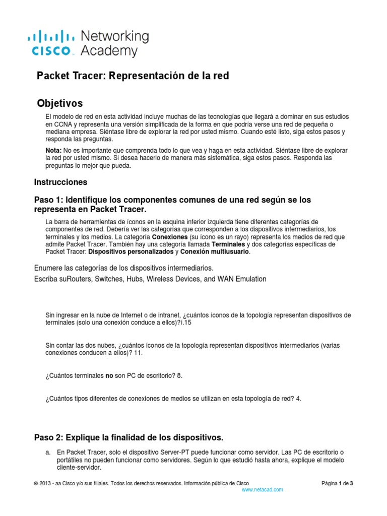 Representación de Redes en Packet Tracer | PDF | Servidor (Computación ...
