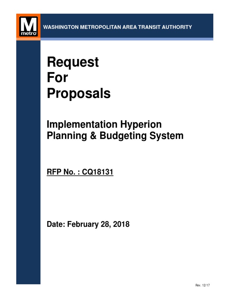 CQ18131 - Implementation Hyperion Planning & Budgeting System | PDF | Offer And Acceptance ...