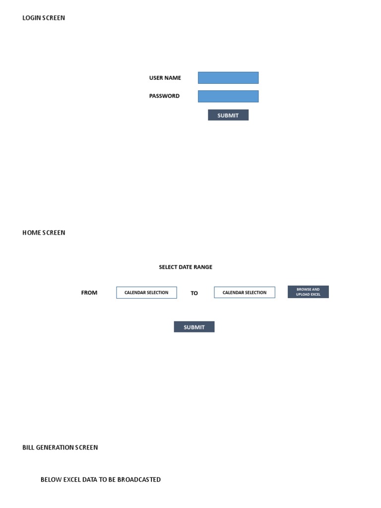 Billing Application Wireframe | PDF
