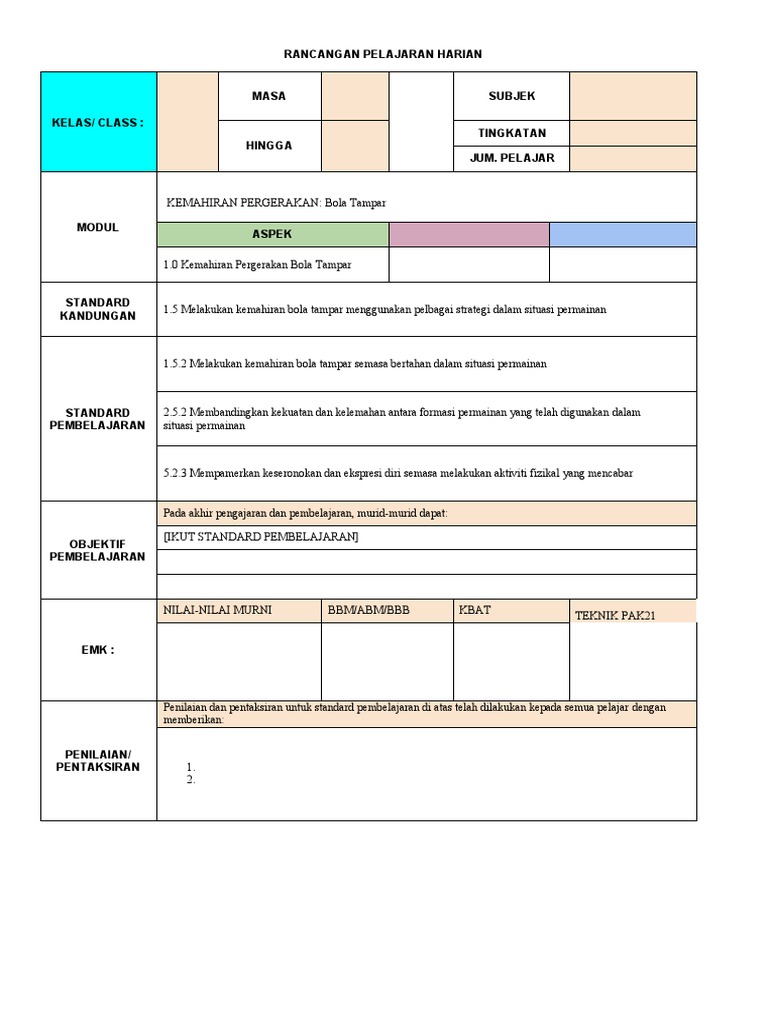 Template RPH PJ | PDF