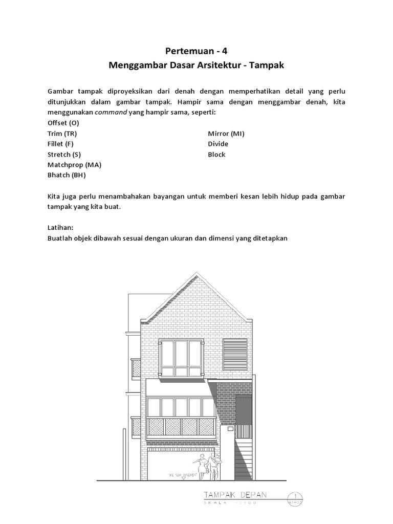 Pertemuan 4 Gambar Dasar Arsitektur Tampak Pdf