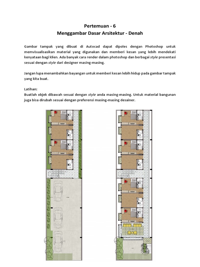 Pertemuan 6 - Render Denah Dengan Photoshop | PDF