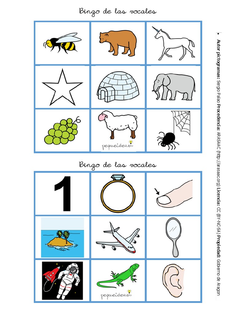 Bingo de las Vocales para Niños | PDF