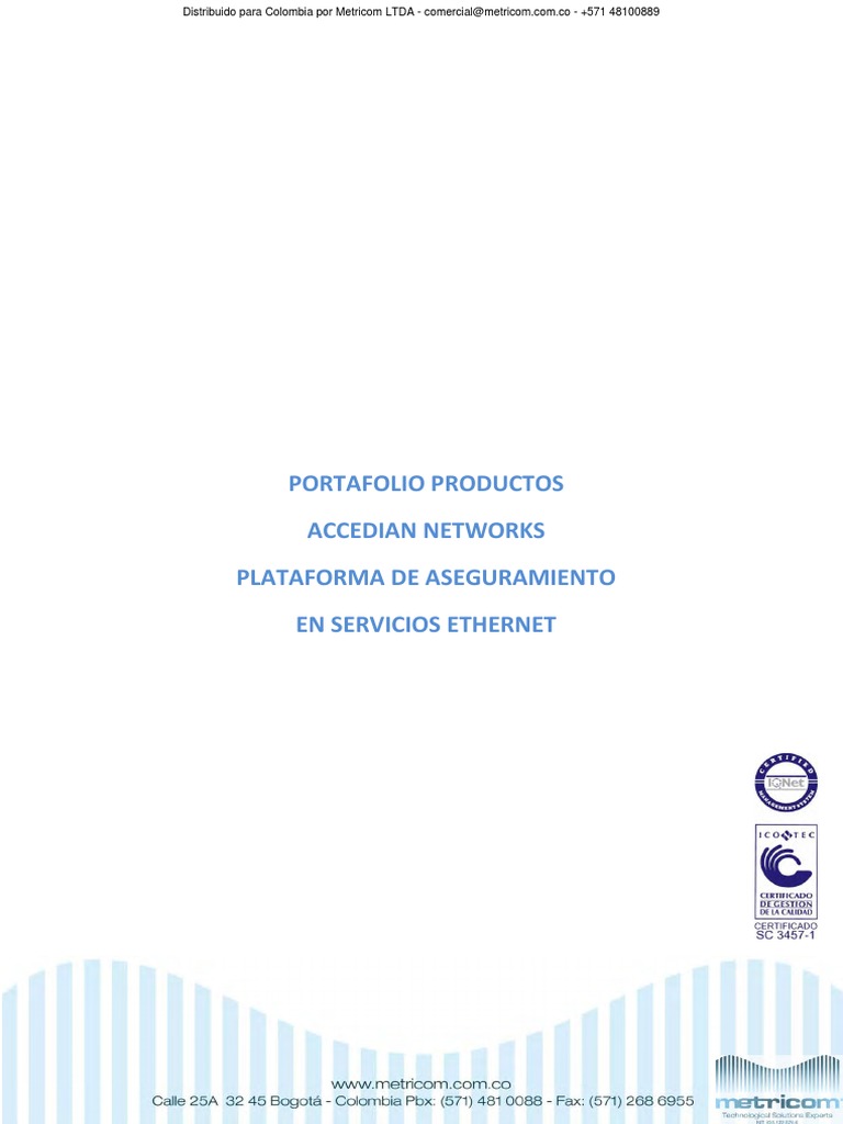 Product Portfolio Accedian | PDF | Computer Network | Ethernet Product Portfolio Accedian | PDF | Computer Network | Ethernet