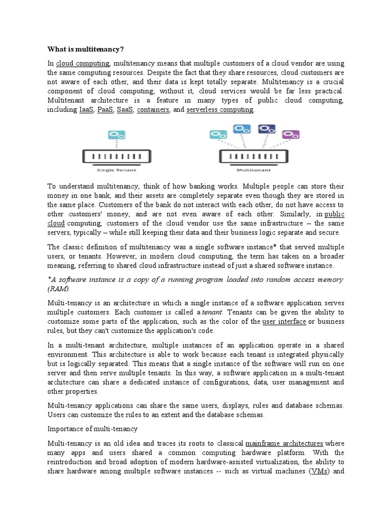 Multitenancy in Cloud Computing | PDF | Cloud Computing | Computing