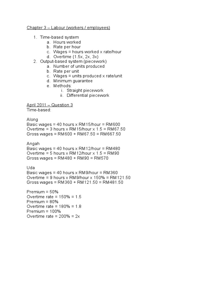 Acc116 Ba1112b 18-05-2023 | PDF | Piece Work | Overtime