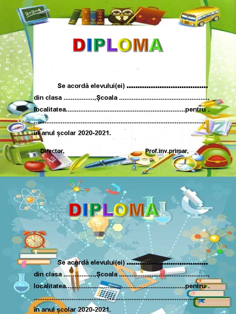Diplome Scolare | PDF