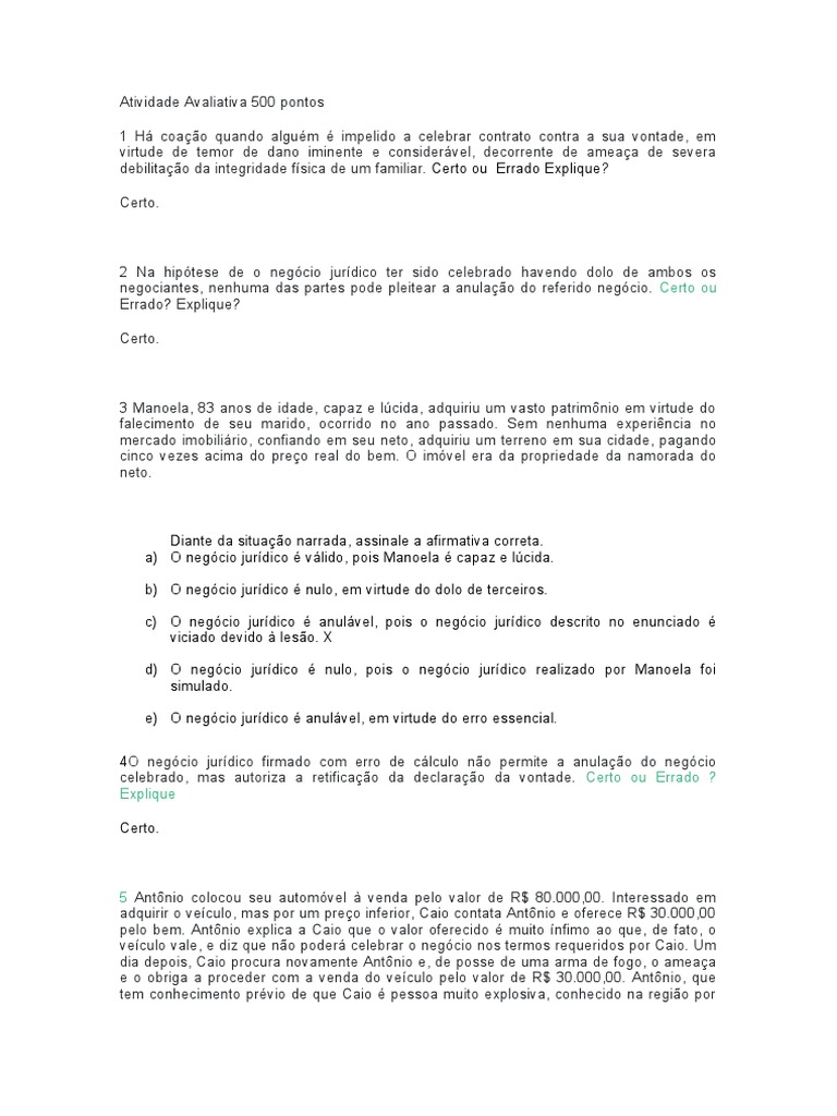 Atividade Avaliativa 500 Pontos 3,3 | PDF | Justiça | Crime e Violência
