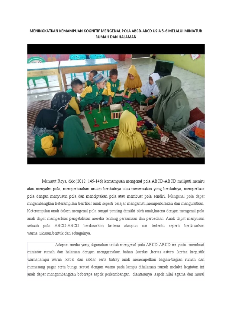 Meningkatkan Kemampuan Kognitif Mengenal Pola Abcd | PDF