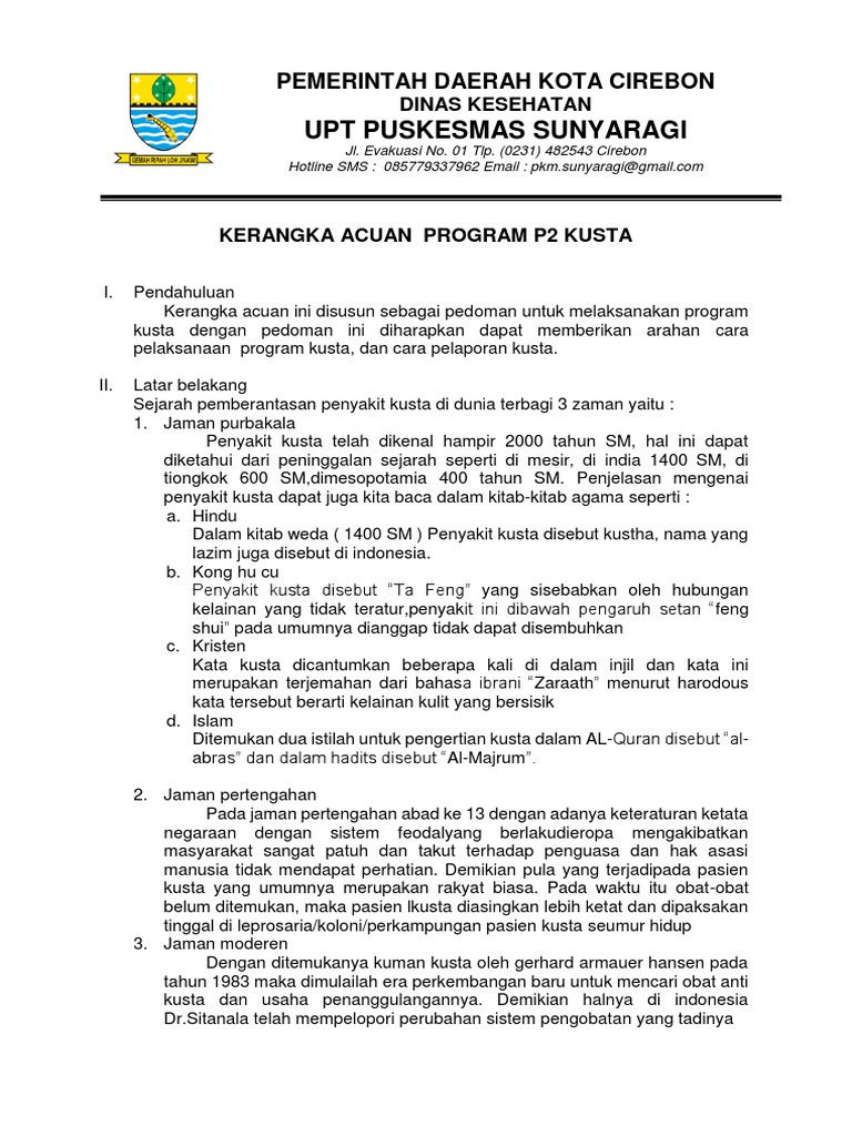 Kerangka Acuan Program Kusta 2023 - Sunyaragi | PDF