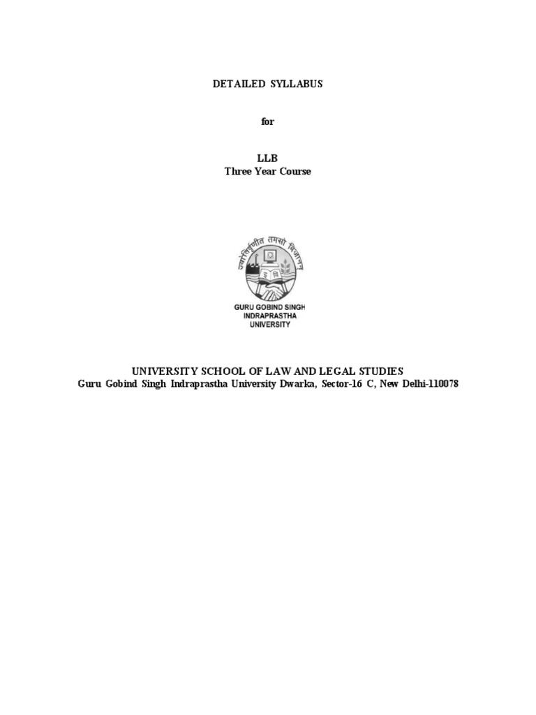 Detailed Syllabus LLB | PDF | Tort | International Law