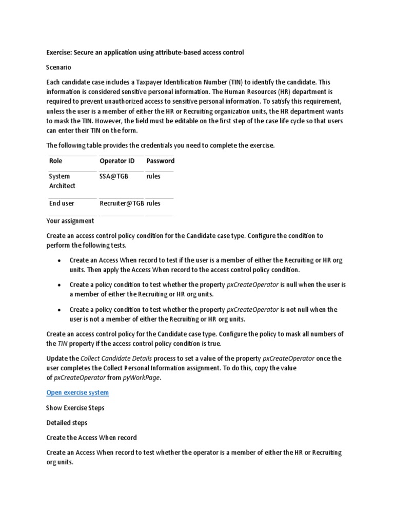 Abac Exercise Pdf