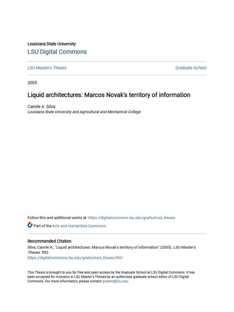 Liquid Architectures - Marcos Novaks Territory of Information | PDF ...