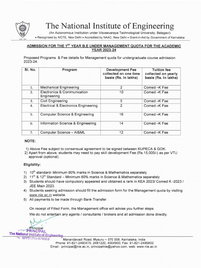 Fee Structure 2023 24 | PDF