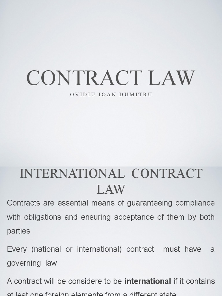 Governing Law in International Contracts | PDF | Finance & Money ...