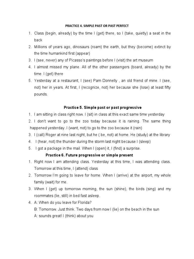 English Tense Practice Exercises | PDF