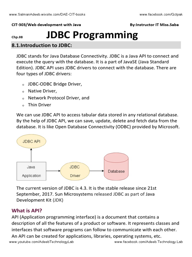 JDBC Programming | PDF | Java (Programming Language) | My Sql