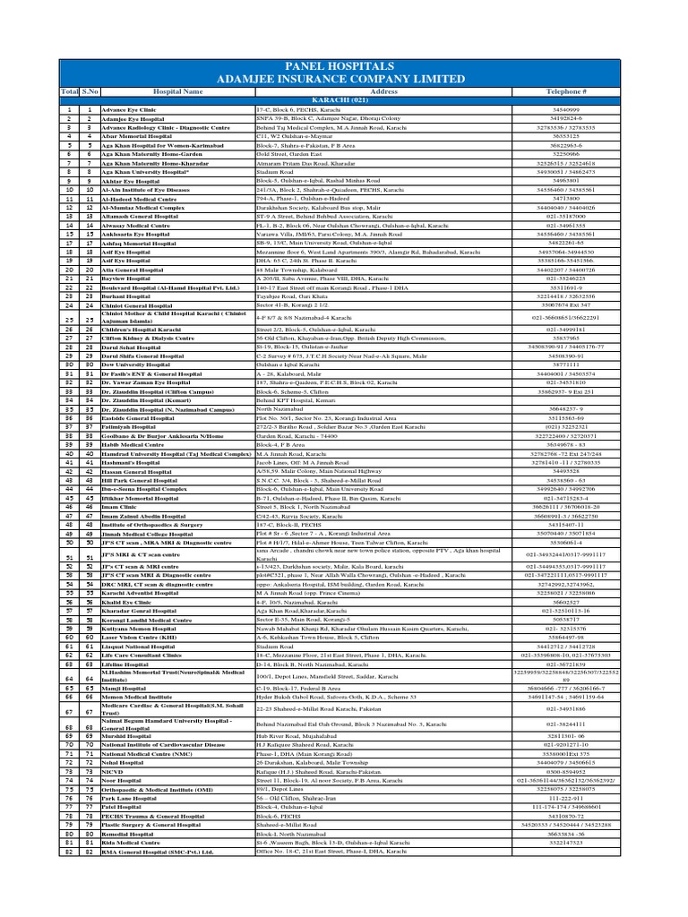 Panel Hospital | PDF