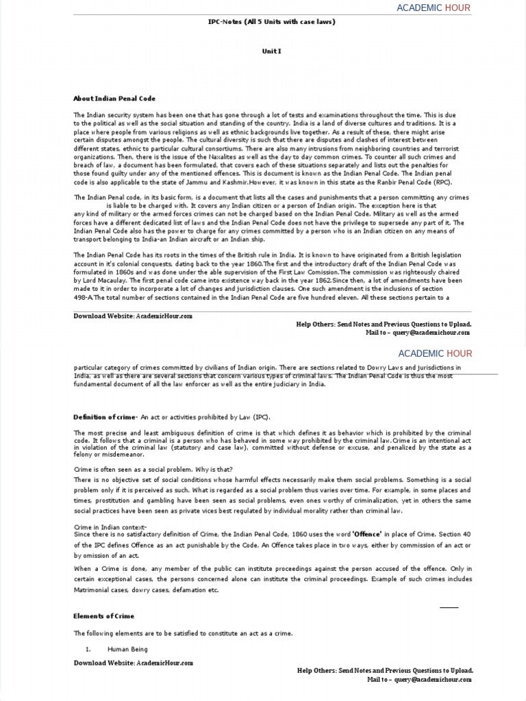 Ipc-notes-PDF-ipc Compress (2) Cropped (2) | PDF | Crimes | Crime ...