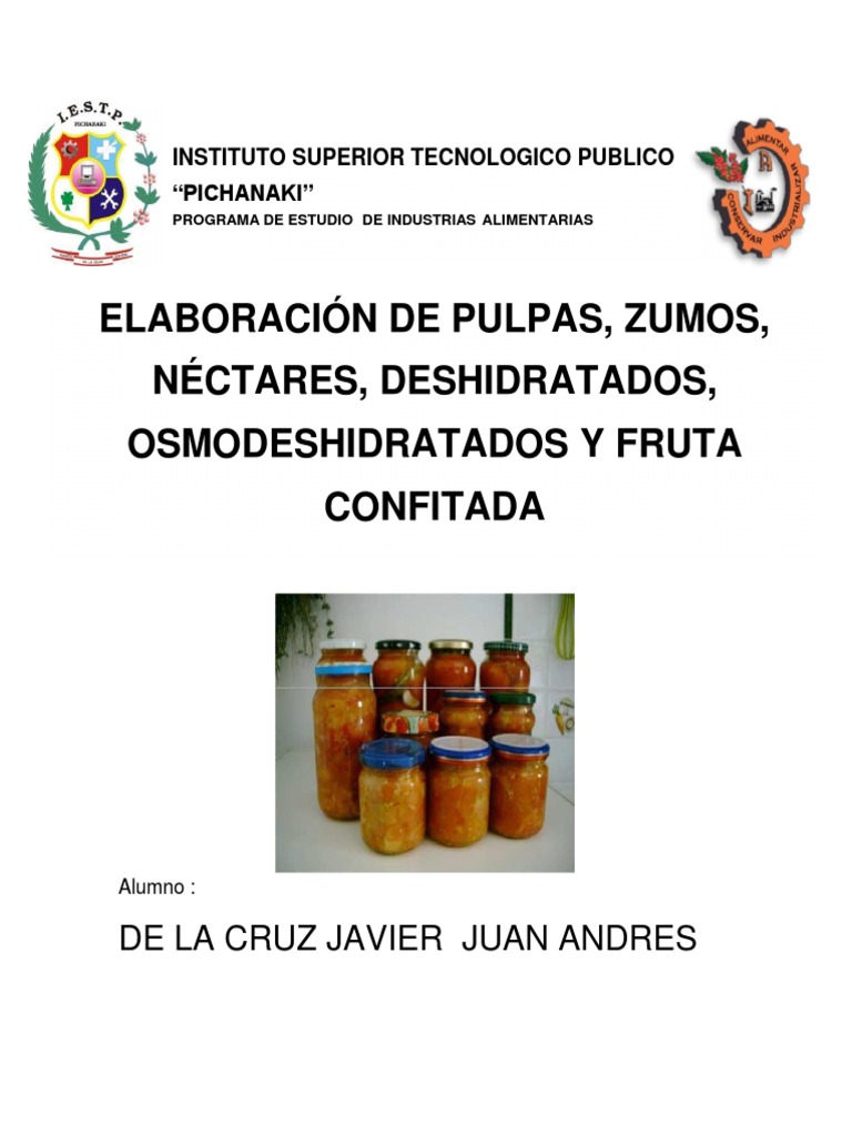 Elaboracion de Nectar, Pulpa, Jugos | PDF | Agua | Comida y bebida