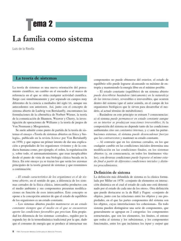 delarevilla La familia como sistema | PDF | Teoría de sistemas | Rituales