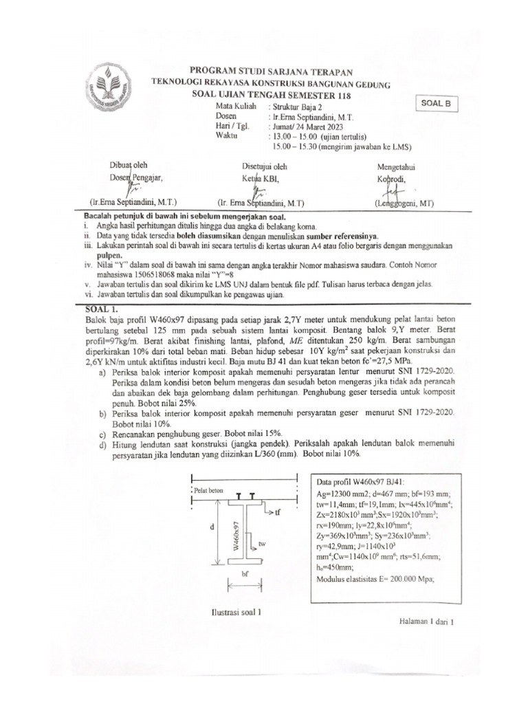 Uts Struktur Baja 2 | PDF