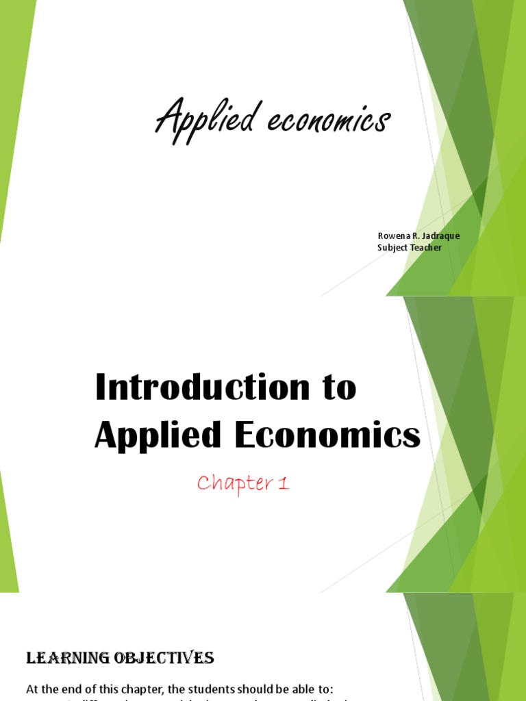 Introduction to Applied Economics Concepts | PDF | Business | Finance ...