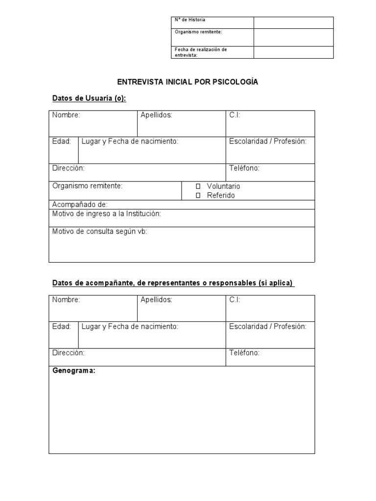 Protocolo de Entrevista de Atención VBG Psicologia | PDF | Sicología