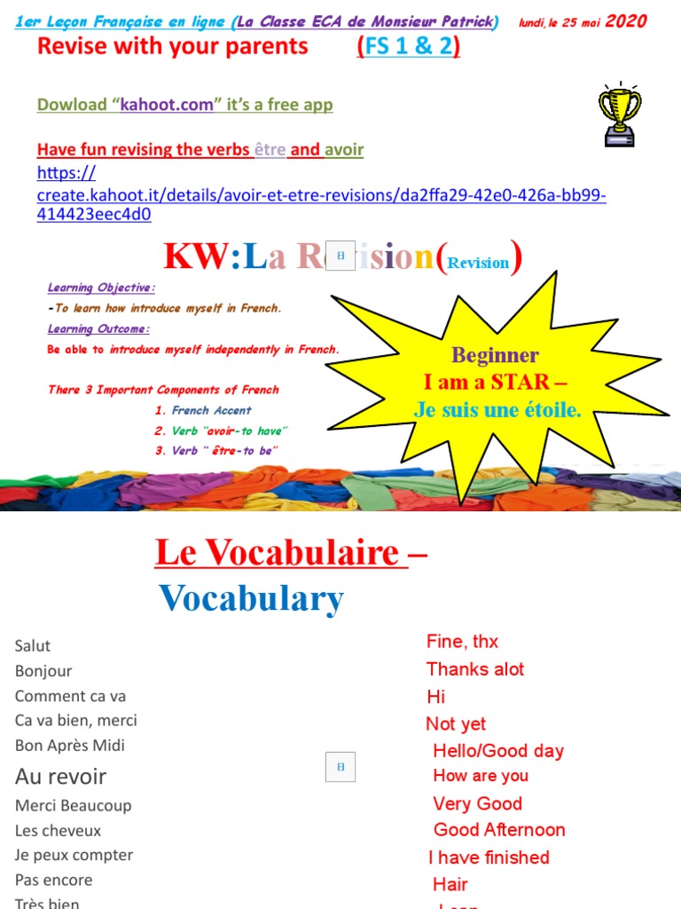 1st WK 1FS 1 & 2 French | PDF