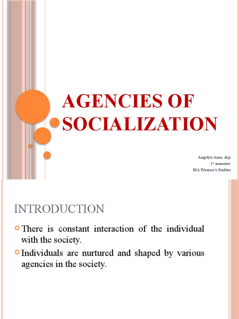 Agencies of Socialization | PDF