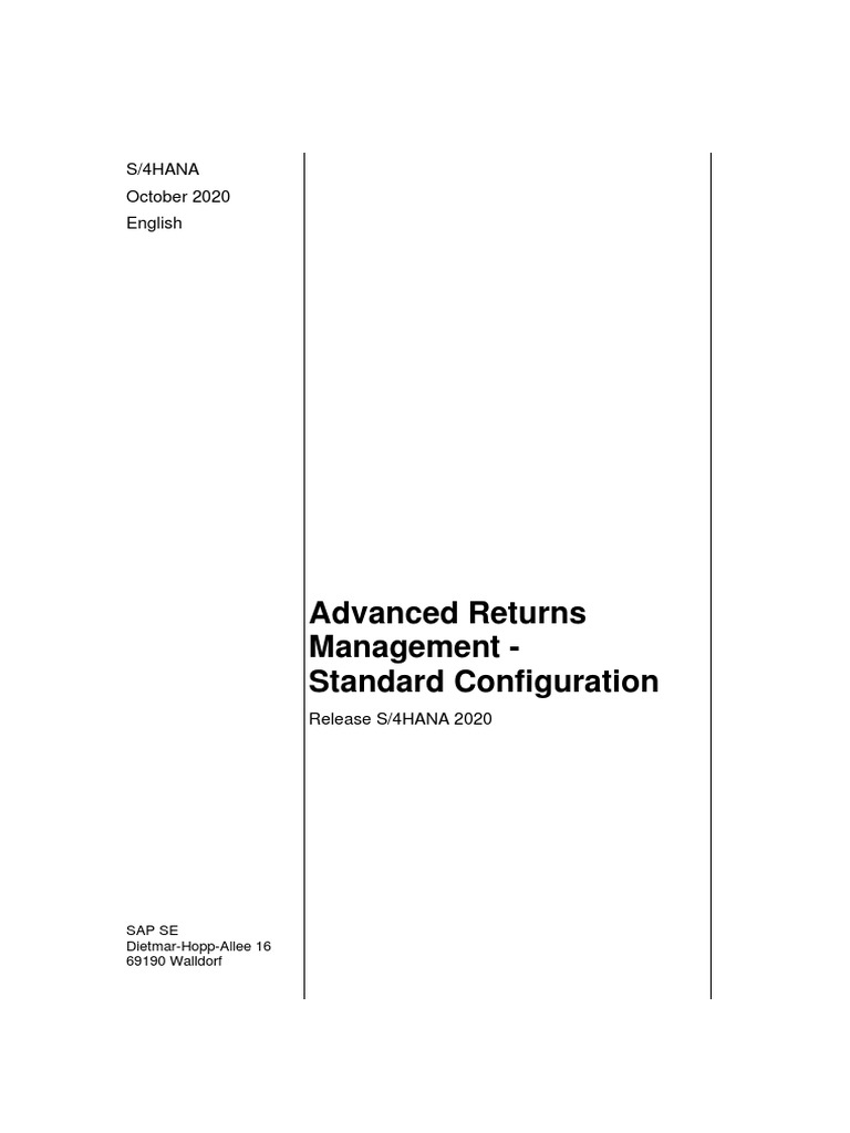 ARM Standard Configuration S4HANA | PDF | Logistics | Invoice