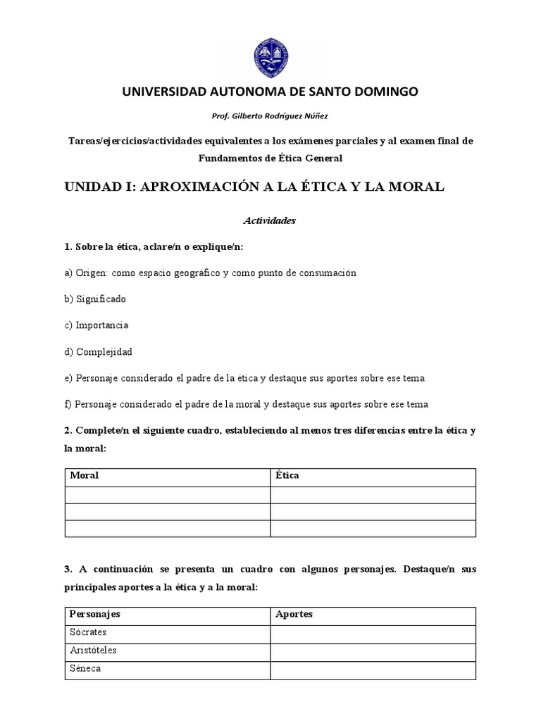 Tareas-Ejercicios Fundamentos de Ã Tica | Descargar gratis PDF | Virtud | Moralidad