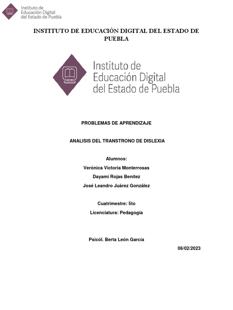 Problemas de Aprendizaje E1 Entregable | PDF | Aprendizaje | Enseñando