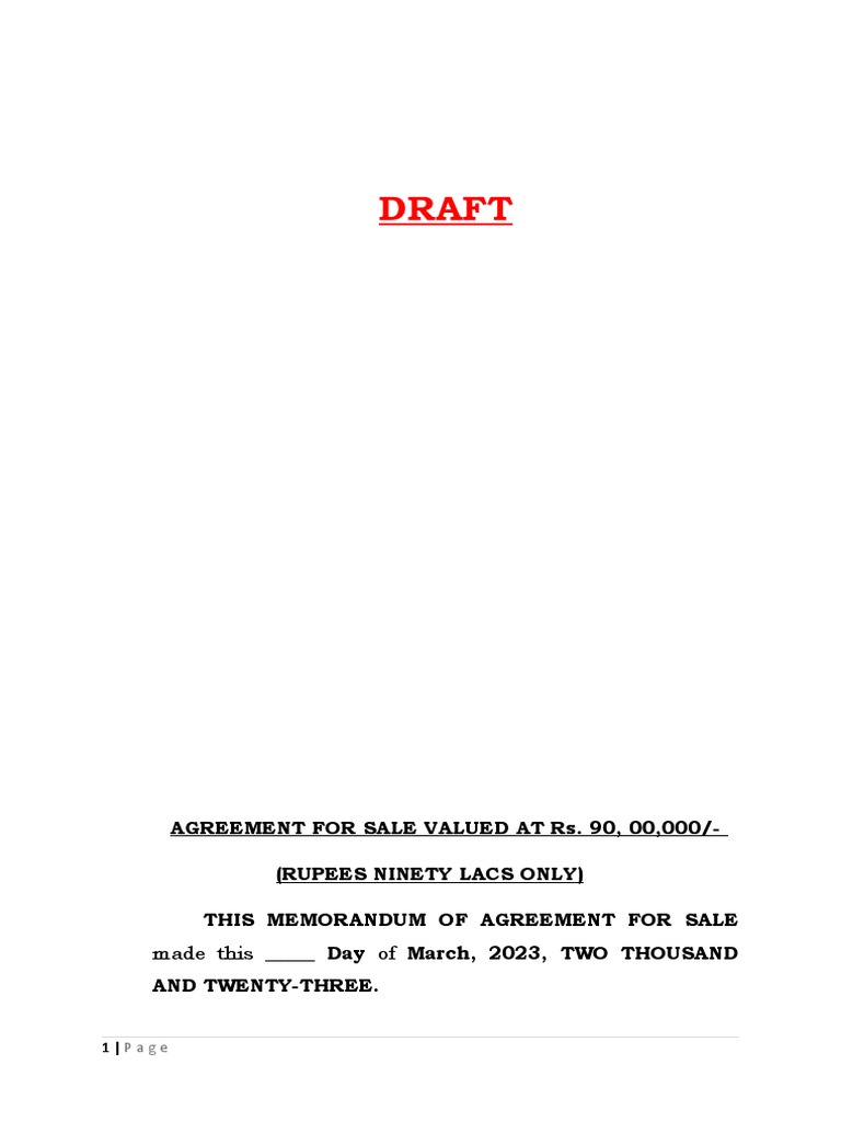 Agreement For Sale Subir Ghosh | PDF | Security Interest | Conveyancing