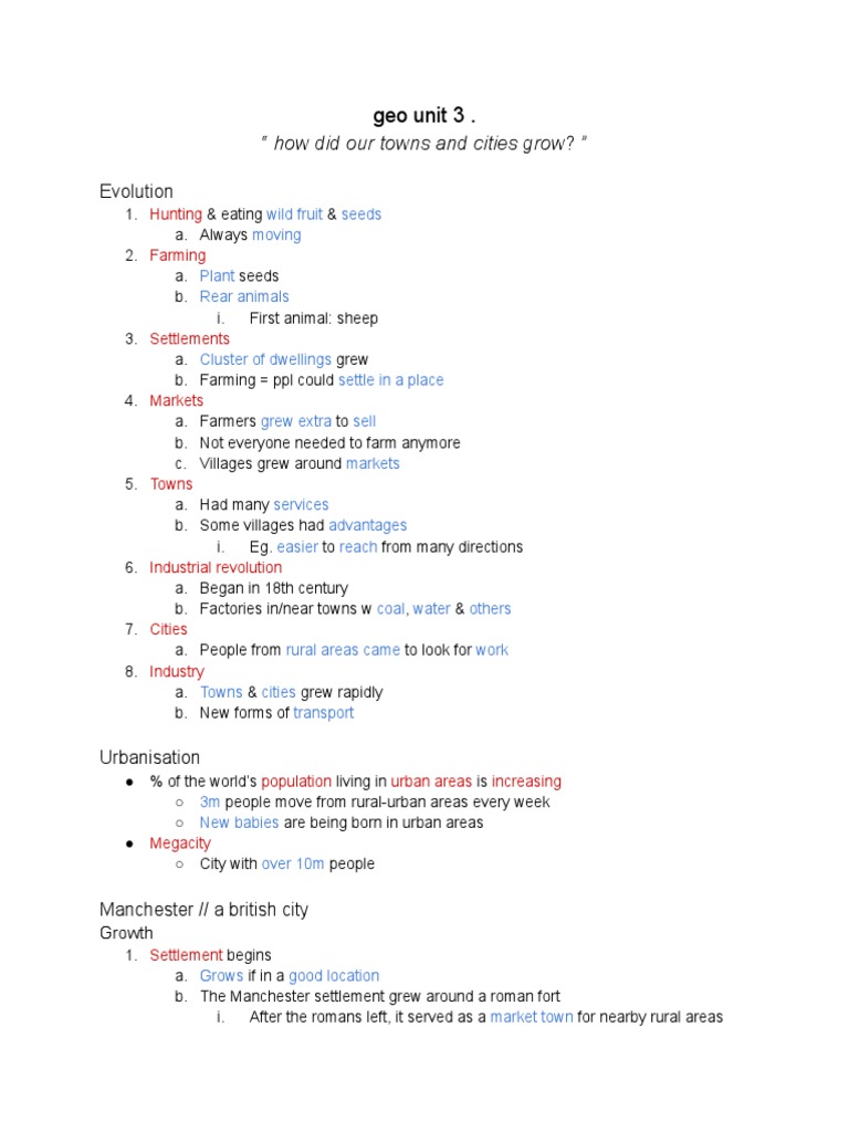 IGCSE Year 8 Geography: Unit 3 | PDF | Industrial Revolution | Slum