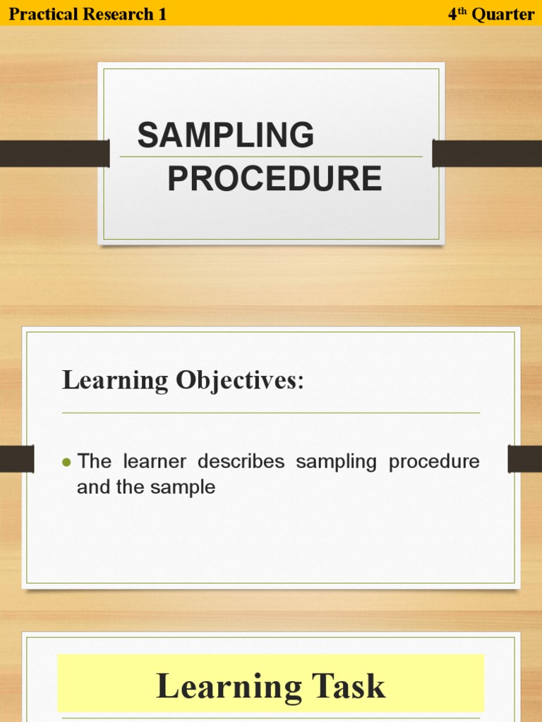 PR1 - Q4 - Week 2 - Sampling Procedure | Download Free PDF | Sampling (Statistics) | Cognition