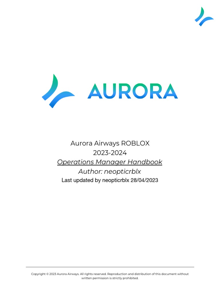 Aurora Airways - Operations Manager Handbook | PDF | Flight Attendant ...