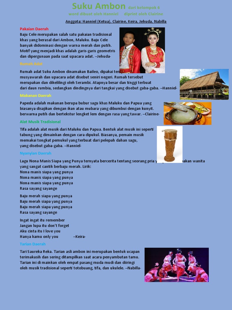 Budaya dan Tradisi Suku Ambon | PDF