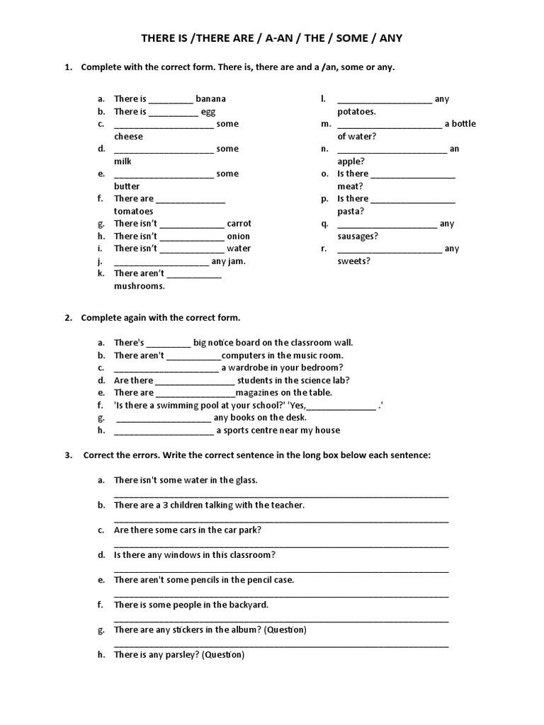 There Is There Are Any Some | PDF | Classroom