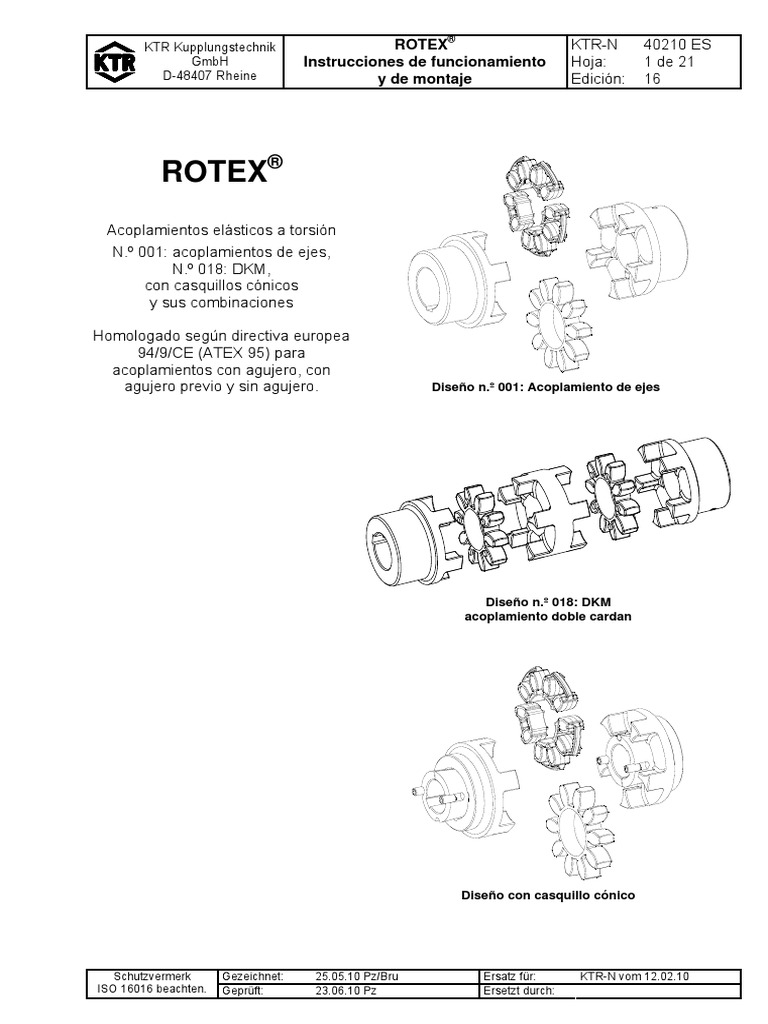 ACOPLAMIENTOS ROTEX | PDF | Tornillo