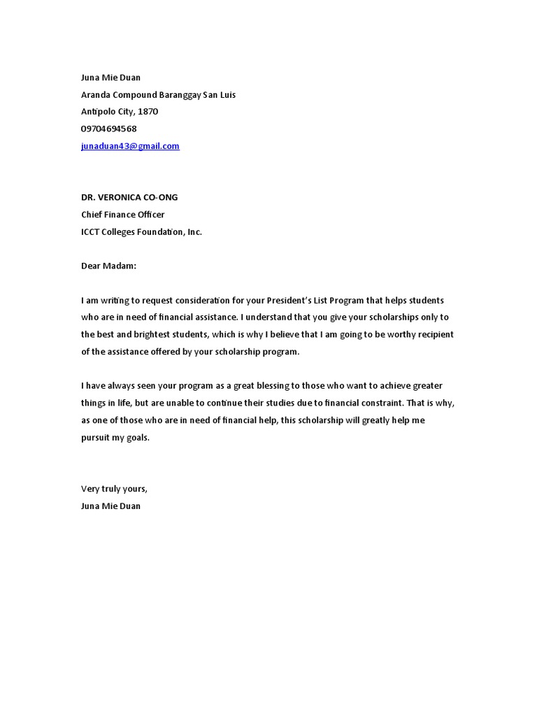 Aplication Letter | PDF