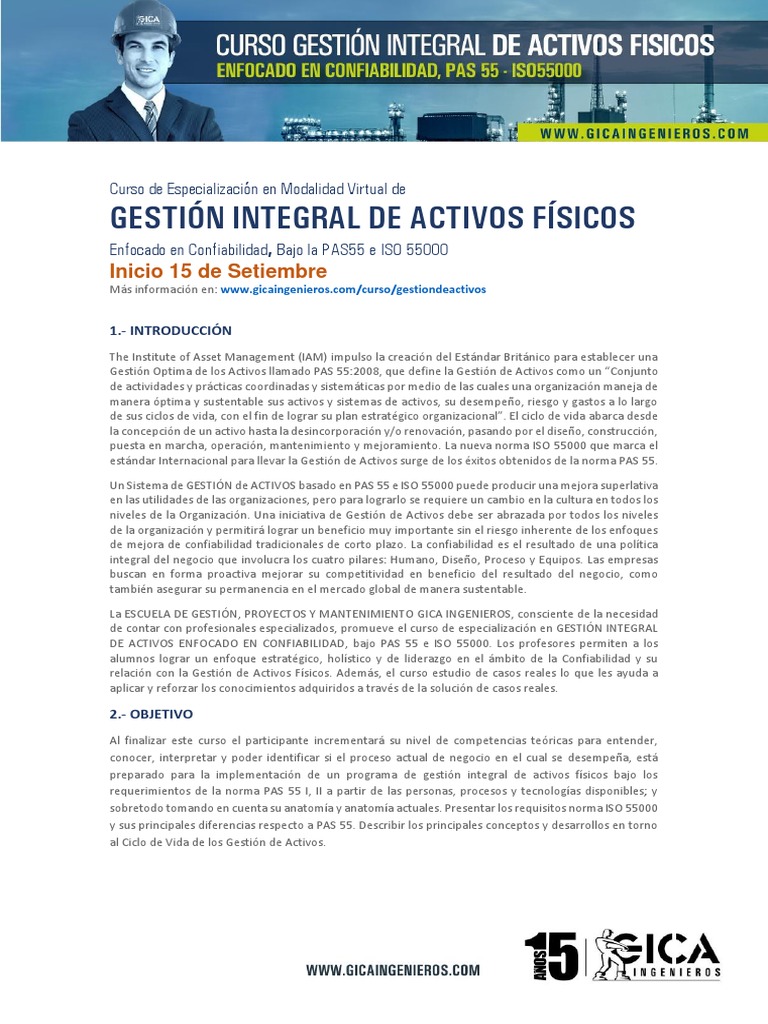 Curso Gestion Integral Activos Fisicos | PDF | Maestros | Planificación