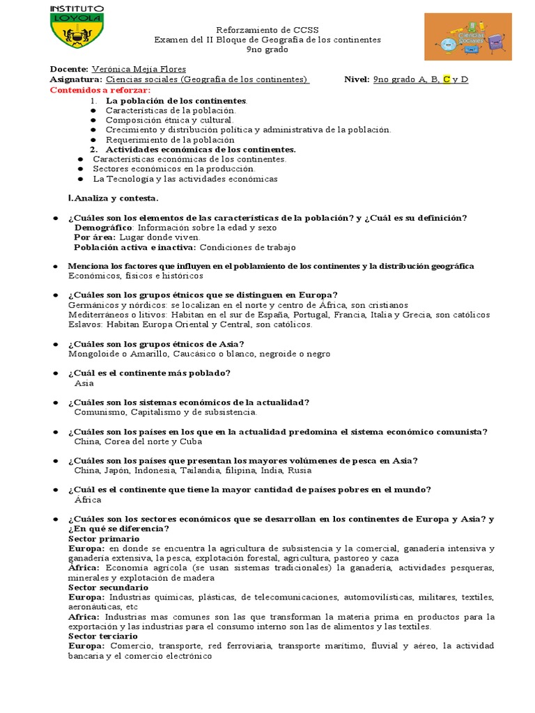 Reforzamiento para Examen II Bloque en CCSS | PDF | Europa | Agricultura