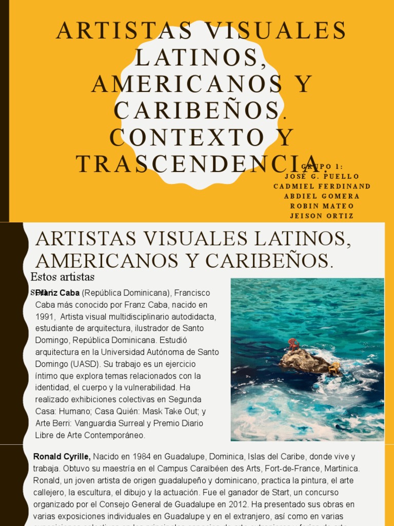 Artistas Visuales Latinos, Americanos y Caribeños | PDF