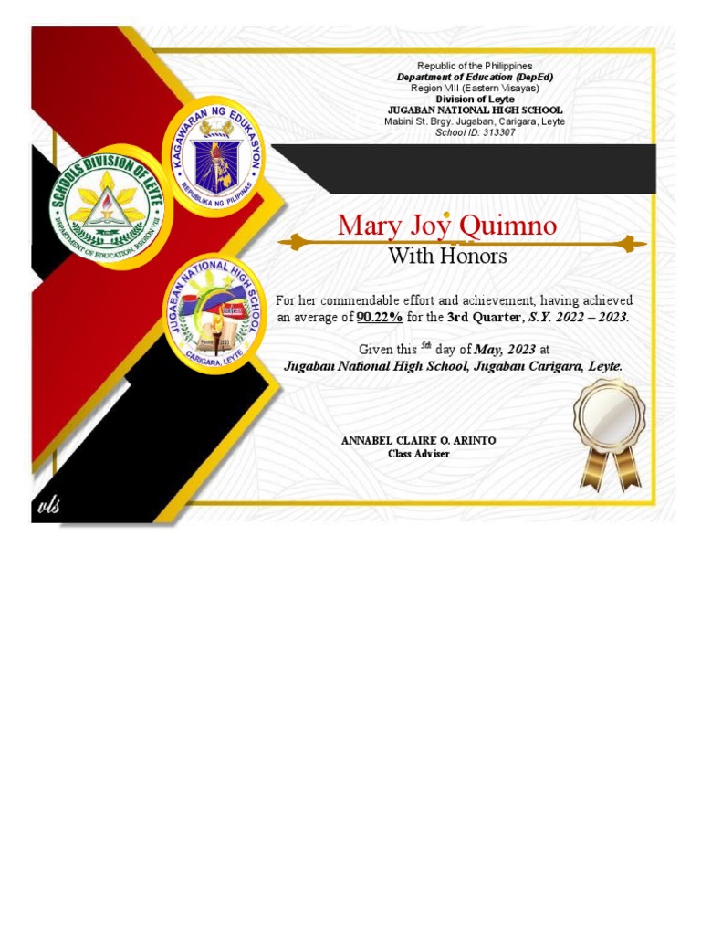 Certificate Honors | PDF