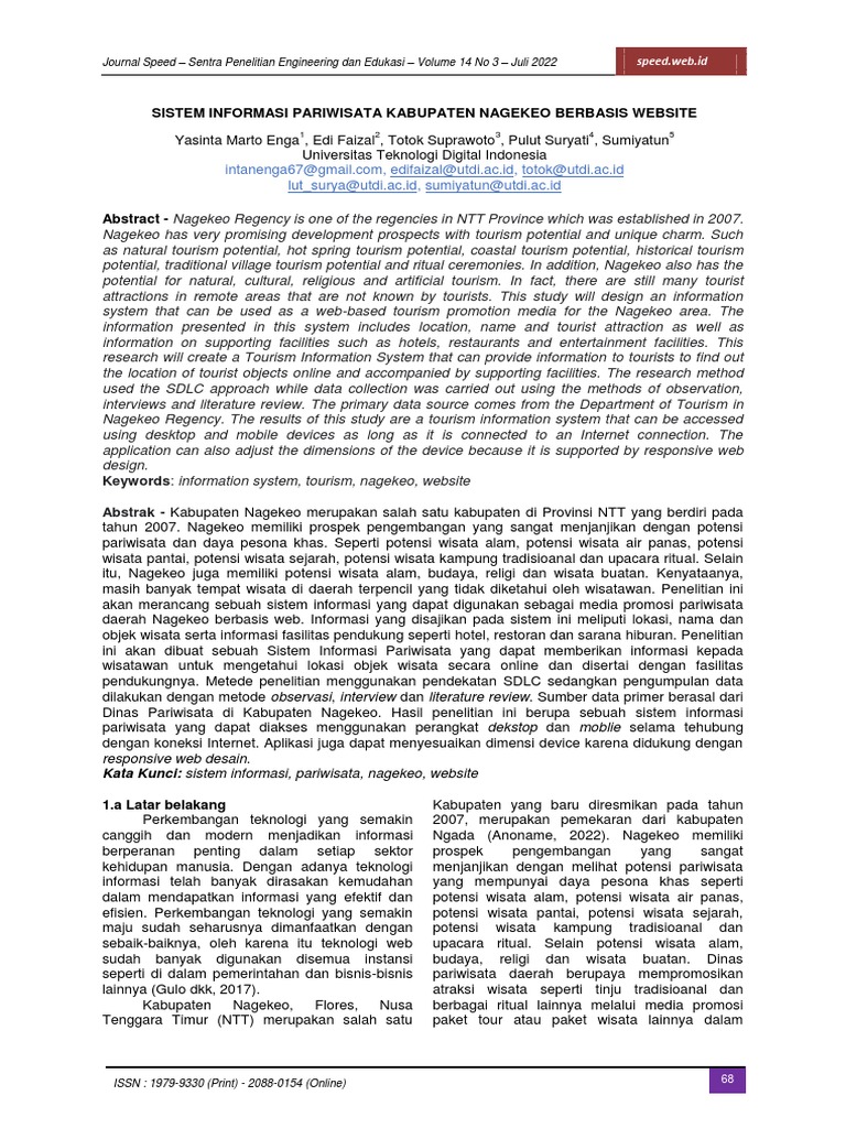 Sistem Informasi Pariwisata Kabupaten Nagekeo Berbasis Website | PDF
