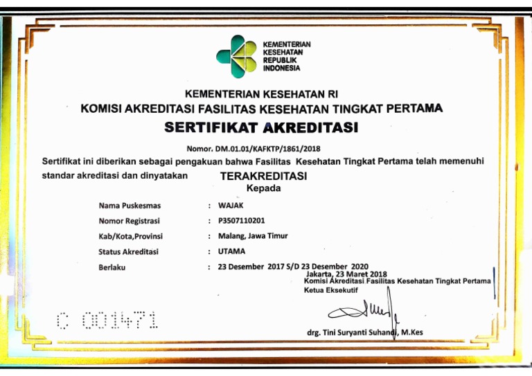 Sertifikat Akreditasi 2020 | PDF